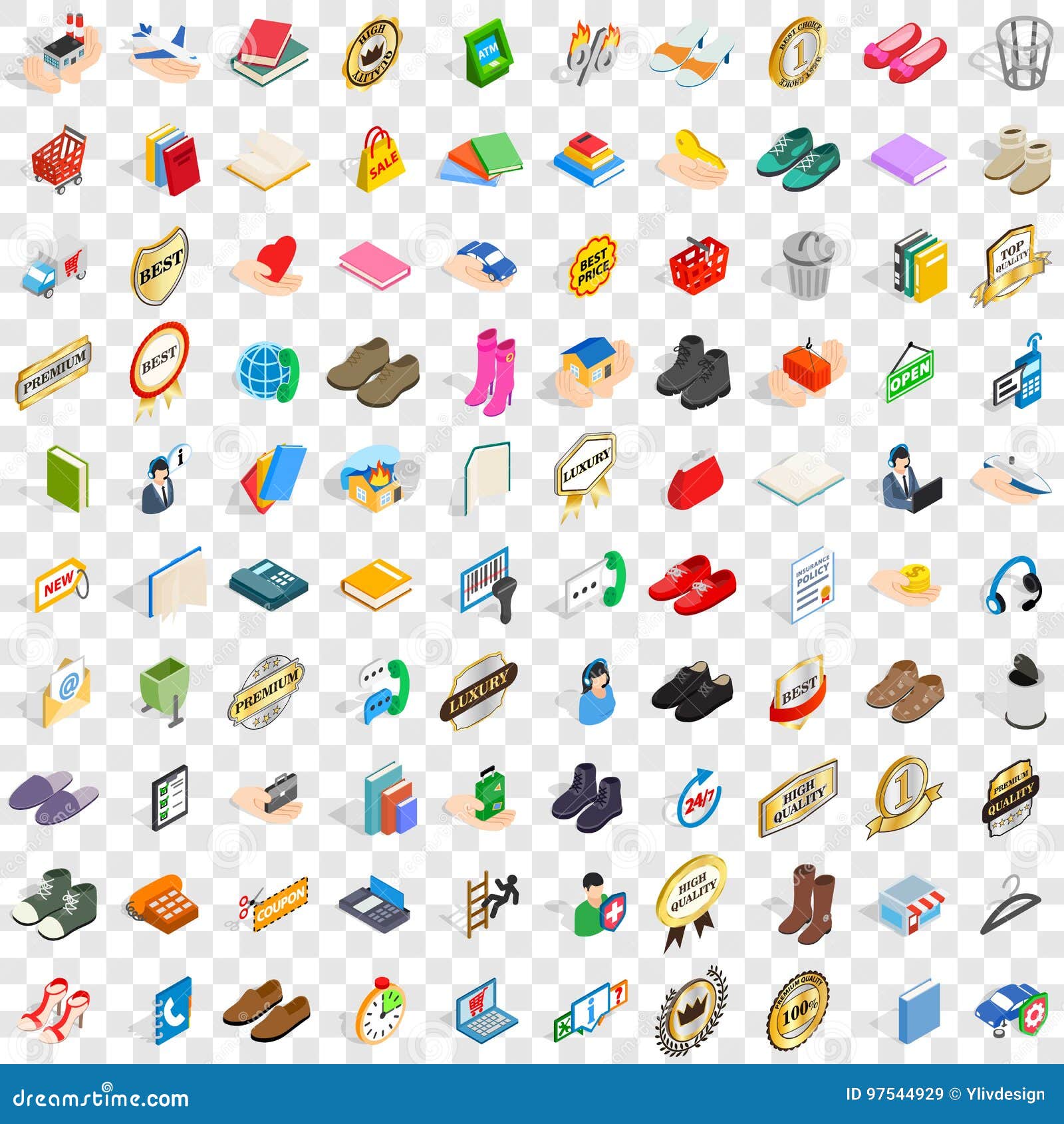 100 Advertising Icons Set, Isometric 3d Style Stock Vector ...