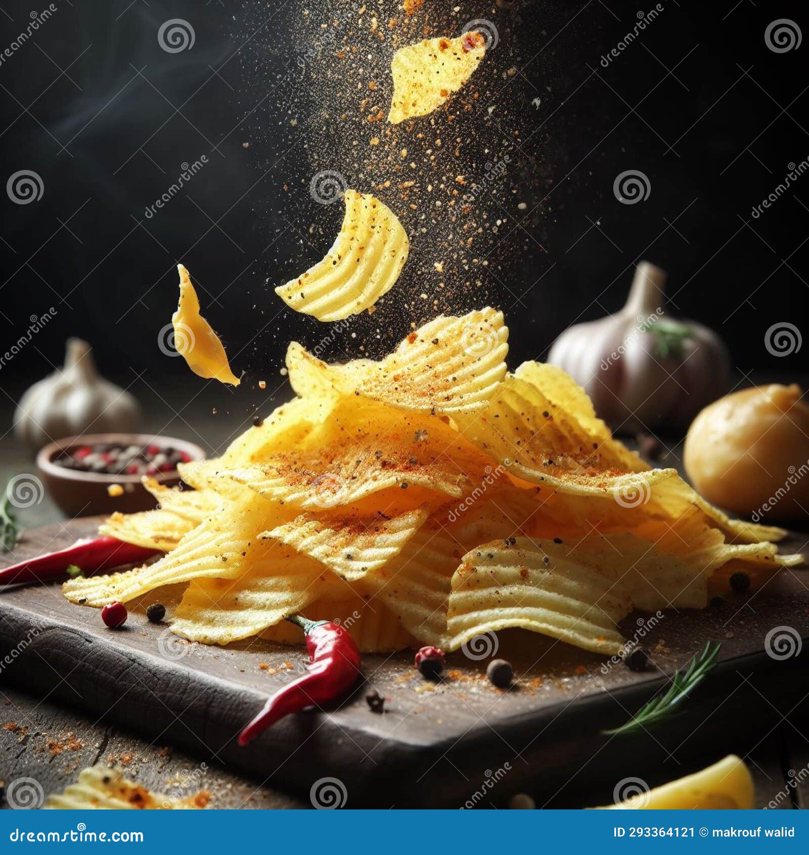 Advertising Image of Potato Chips Stock Image - Image of orange ...