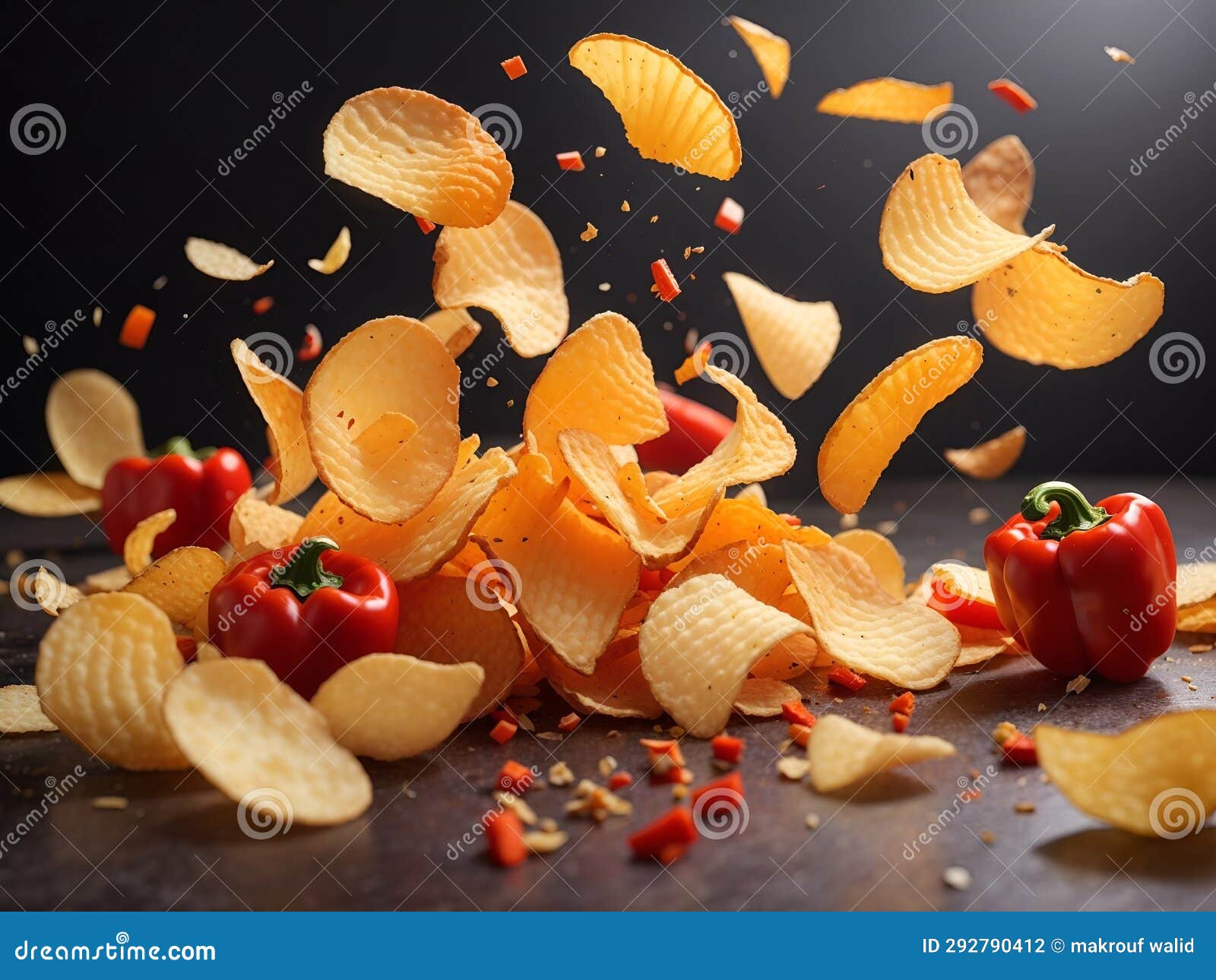 Advertising Image of Potato Chips Stock Photo - Image of chips, leaf ...