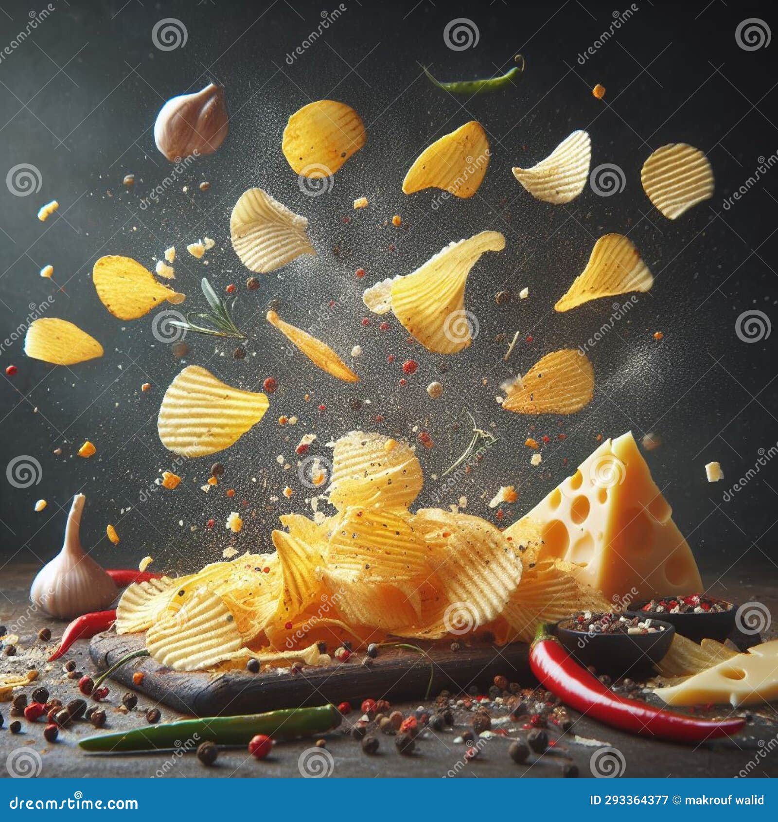 Advertising Image of Potato Chips Stock Illustration - Illustration of ...