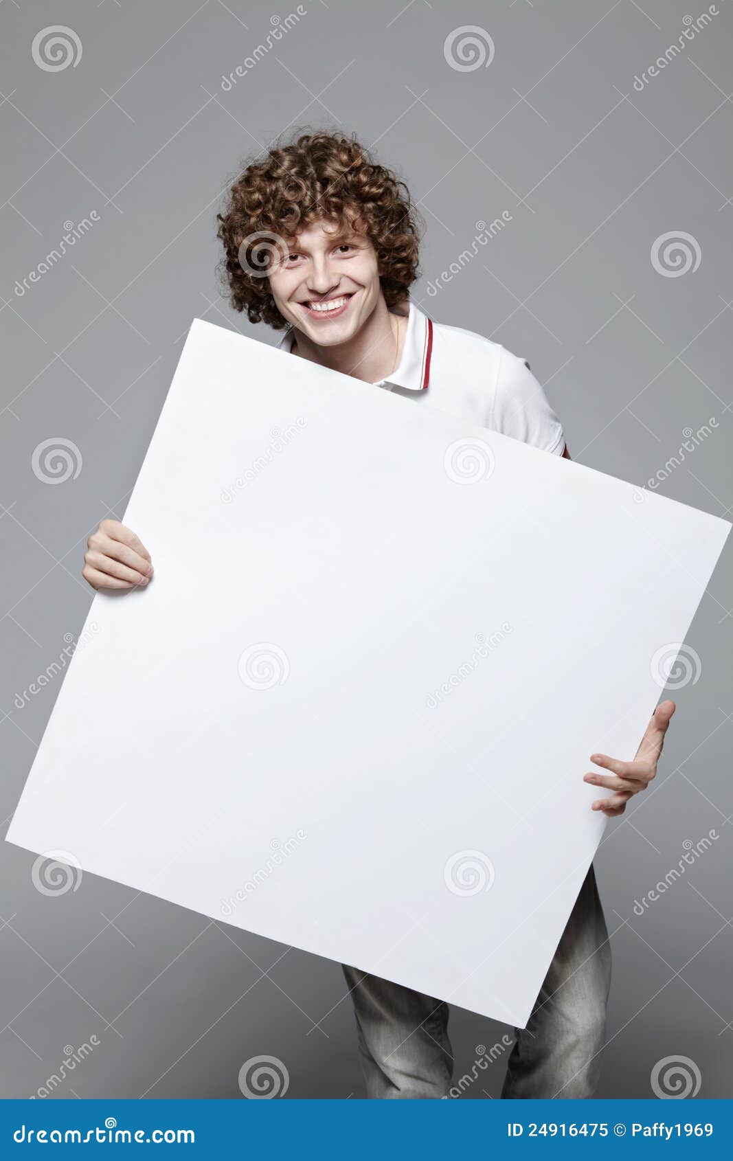 Advertising man stock image. Image of jeans, curly, casual - 24916475