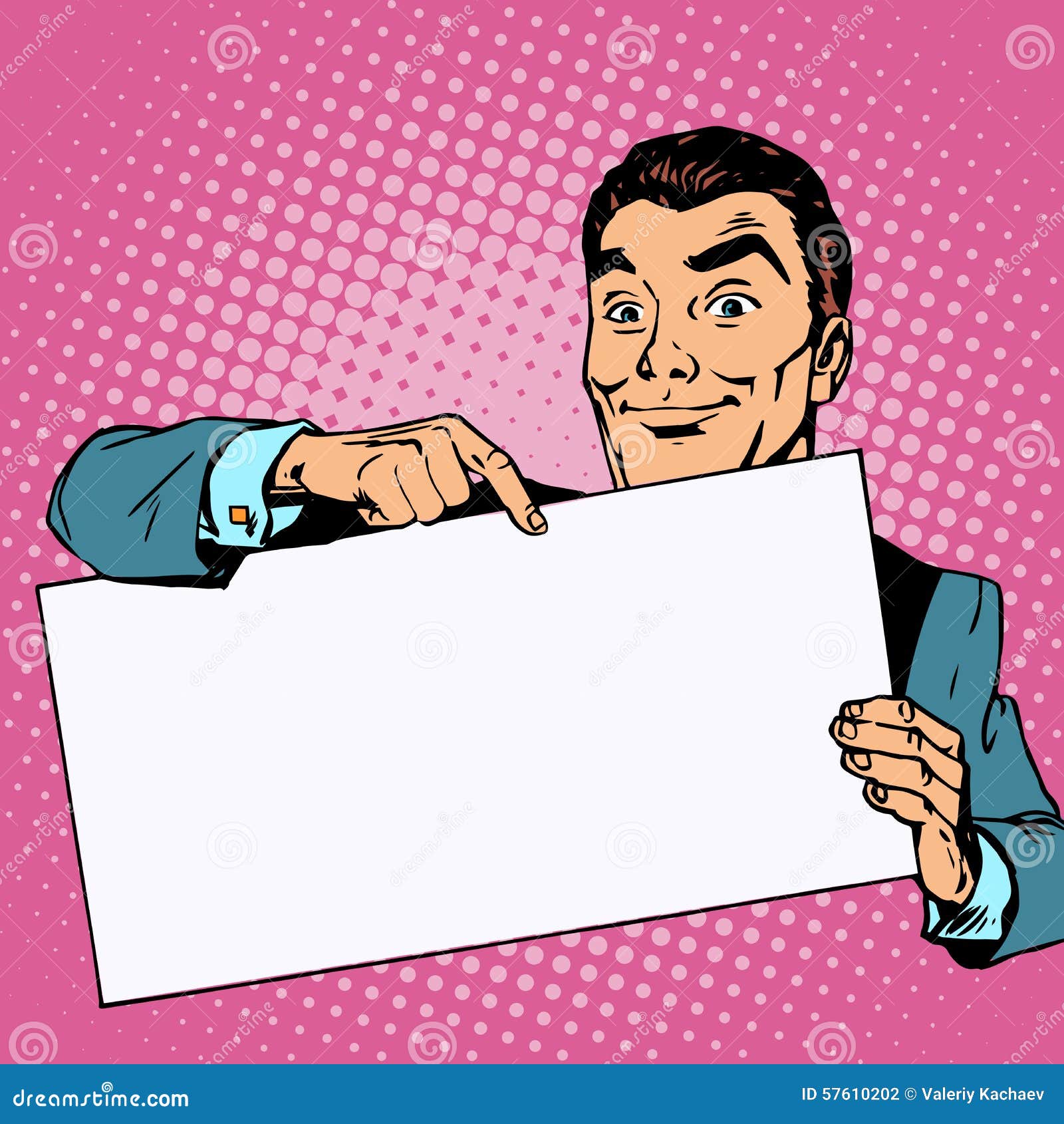 Advertising Man with Banner Place for Text Stock Vector - Illustration ...