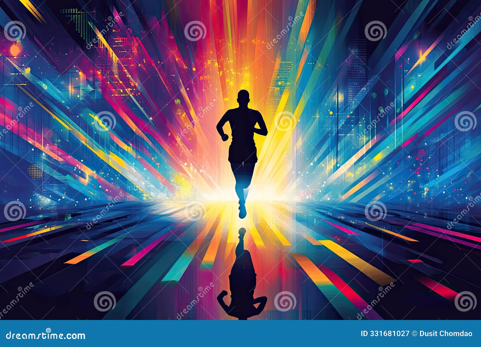 Advertising of Marathon Poster Illustrated with a Group of Runners in ...