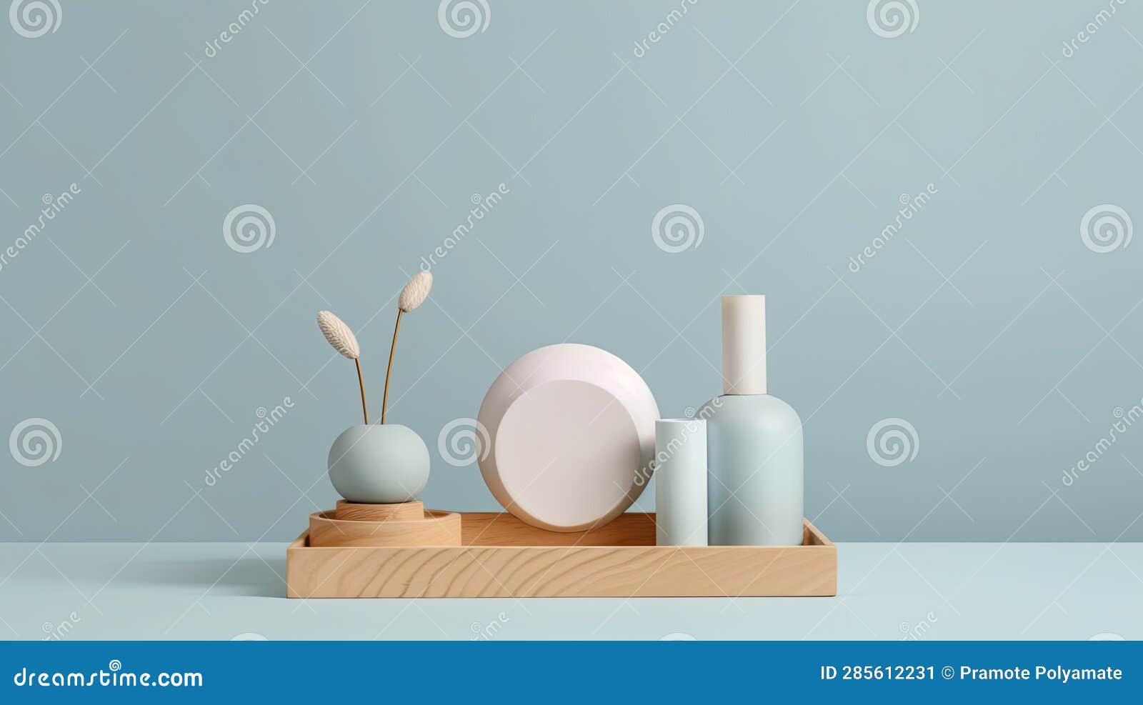 Advertising, Minimal Modern Product Display on Neutral Blue Background ...
