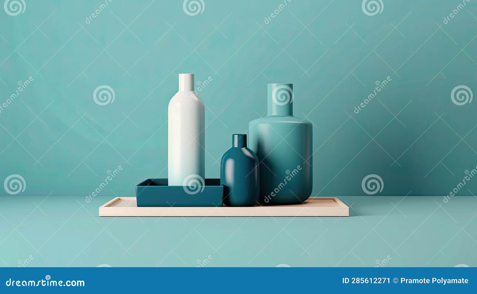 Advertising, Minimal Modern Product Display on Neutral Blue Background ...