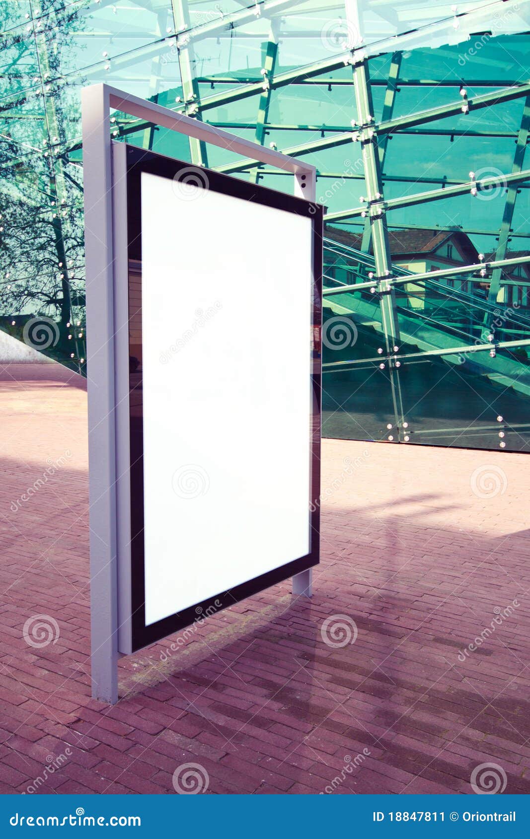 Advertising Panel on a Street Stock Image - Image of city, advertising ...