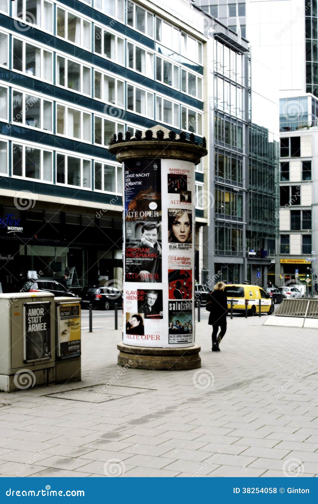 Advertising pillar editorial stock photo. Image of frankfurt - 38254058