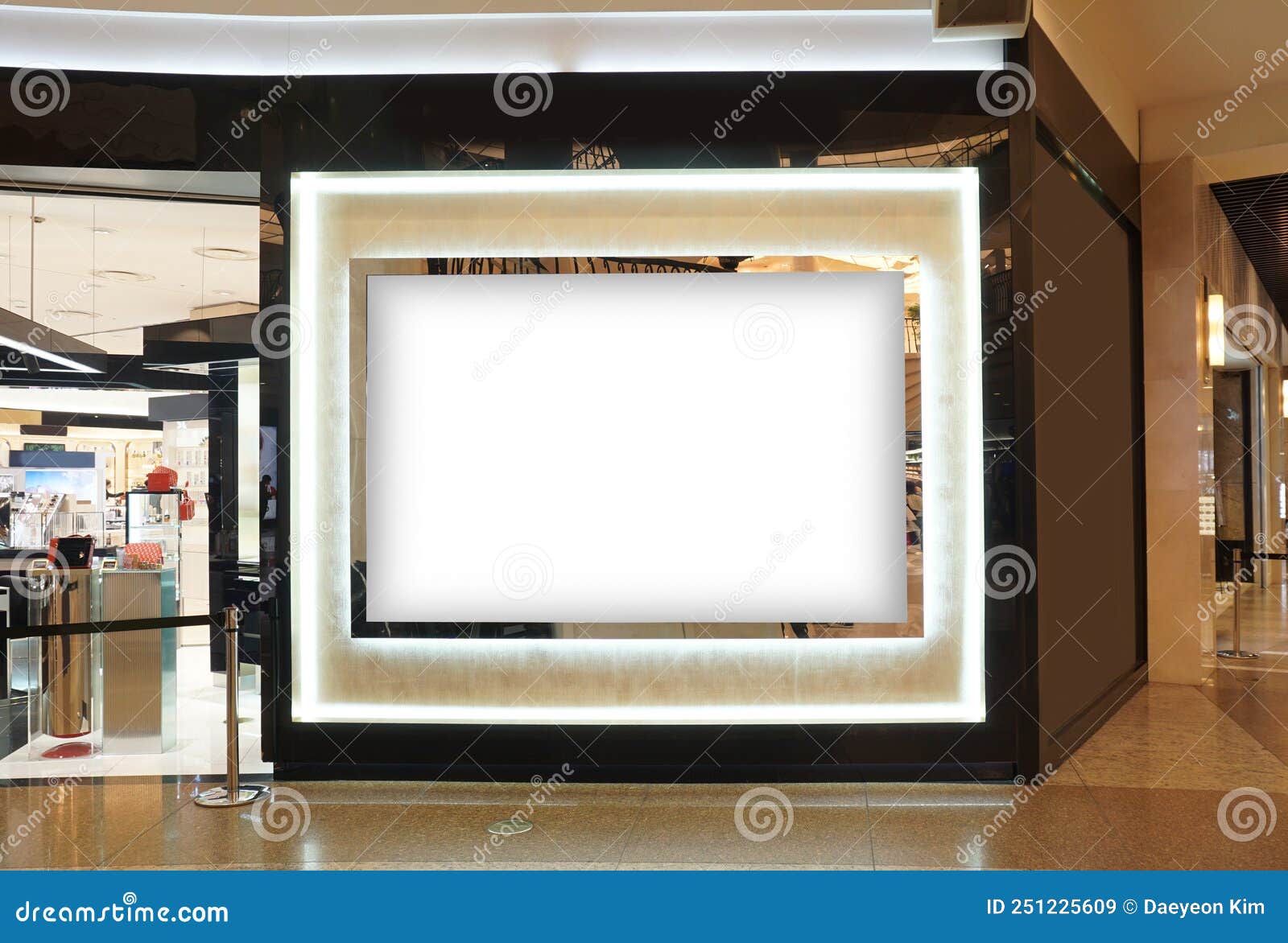 Advertising Poster Board Inside Department Store Stock Image - Image of ...