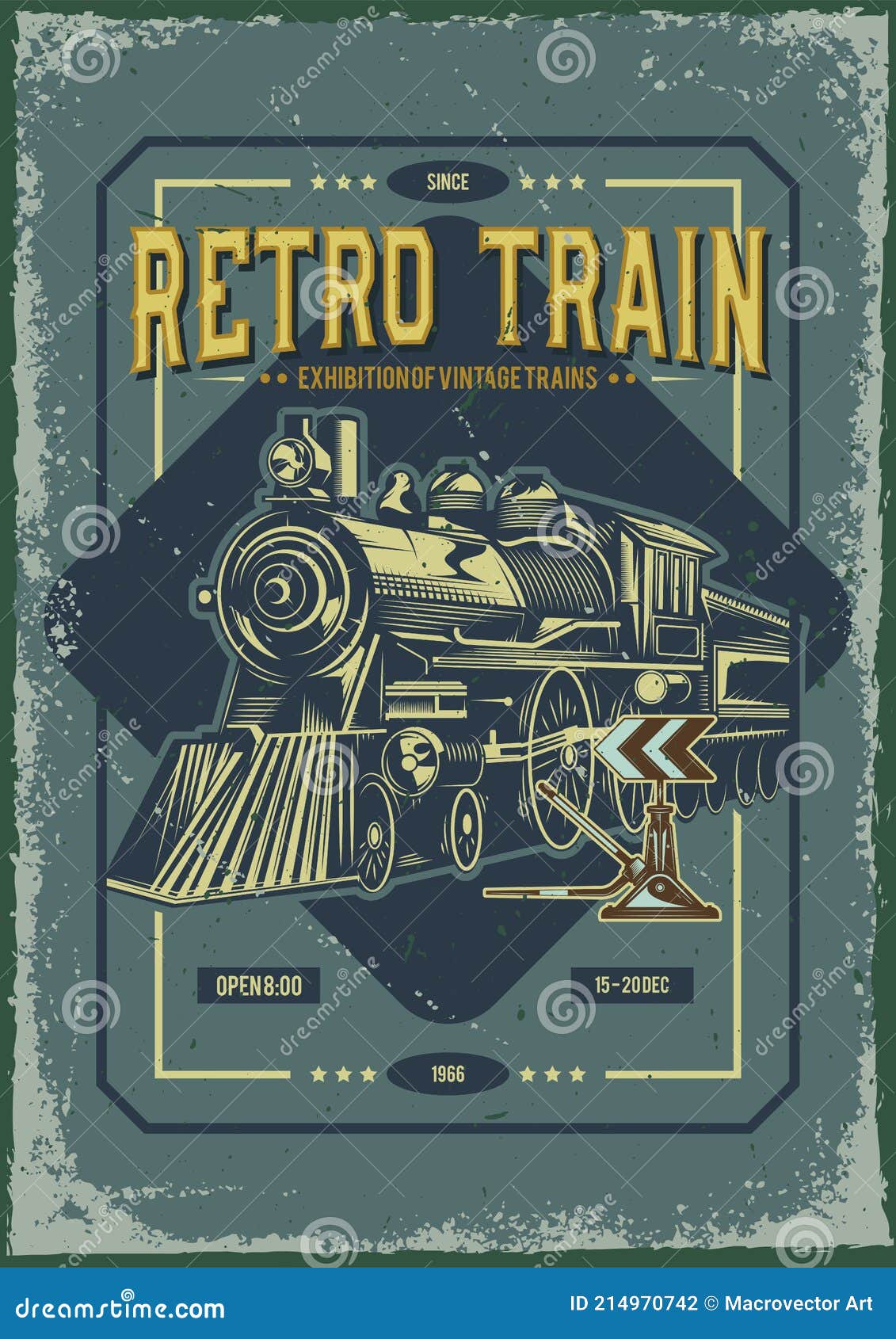 Advertising Poster Design with Illustration of a Train on the ...