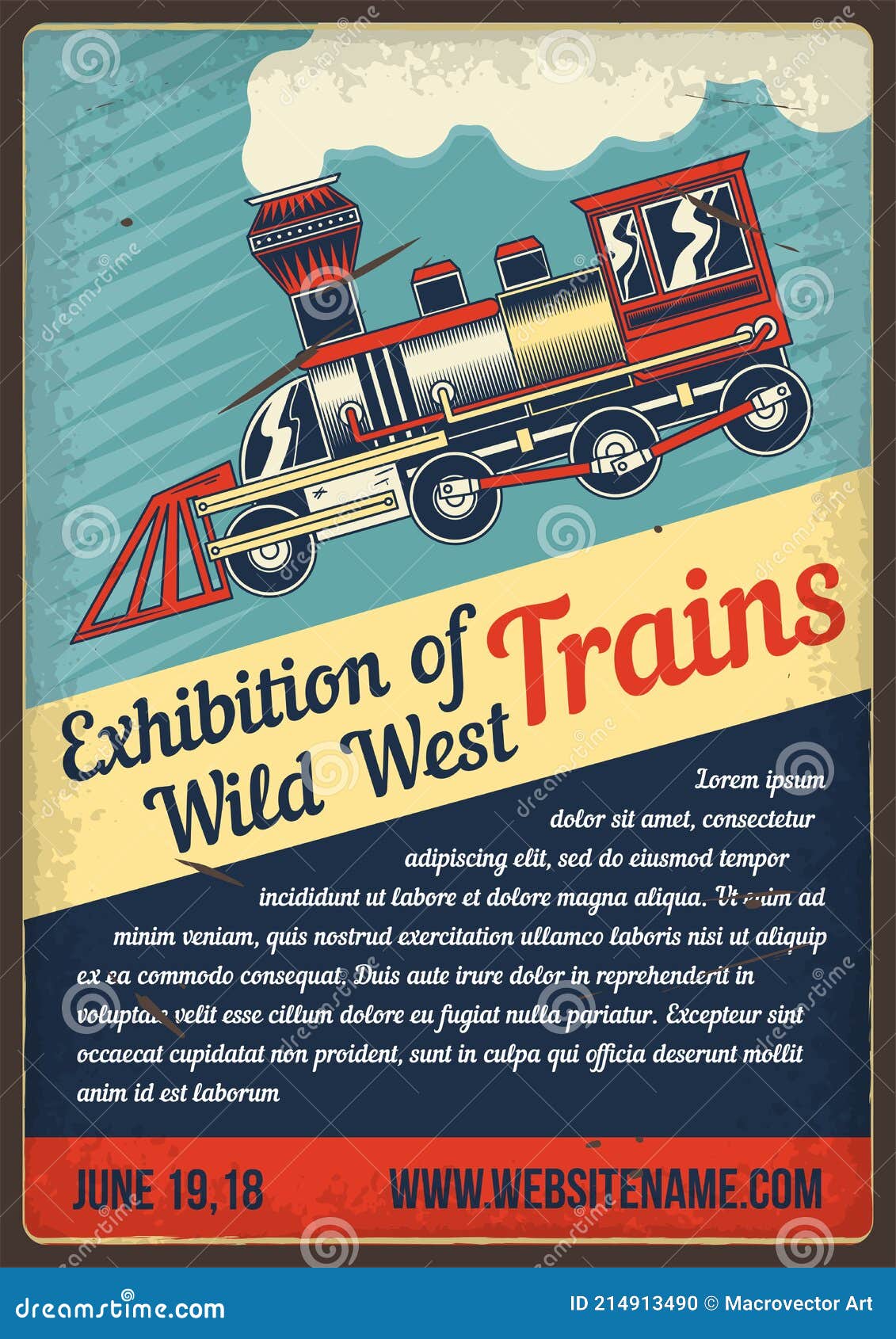 Advertising Poster Design with Illustration of Train on Dusty ...