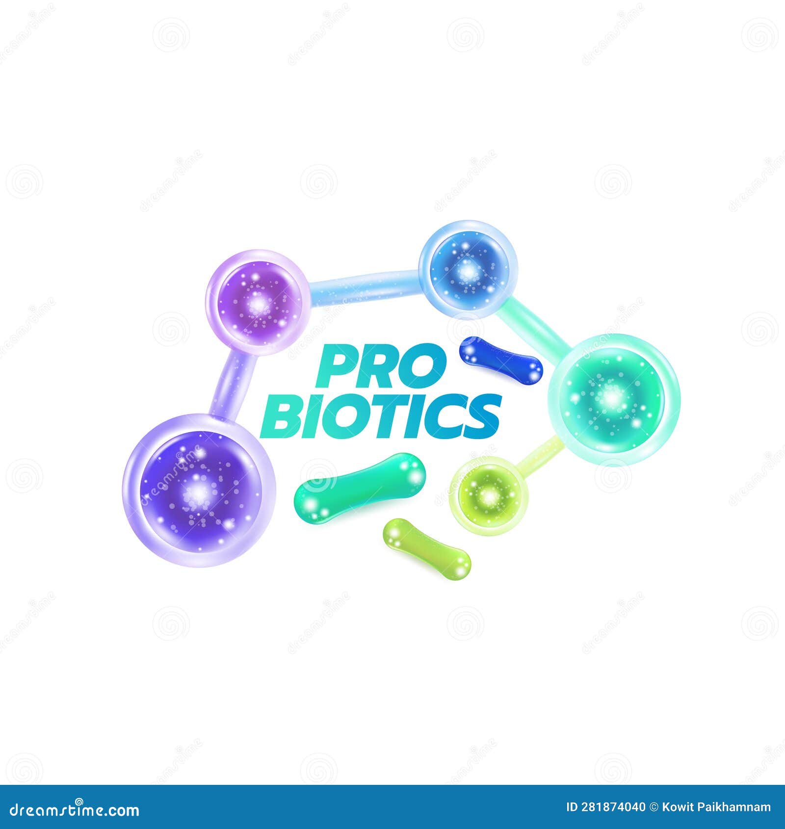 Probiotic Foods Good Bacteria Vector Illustration Stock Vector