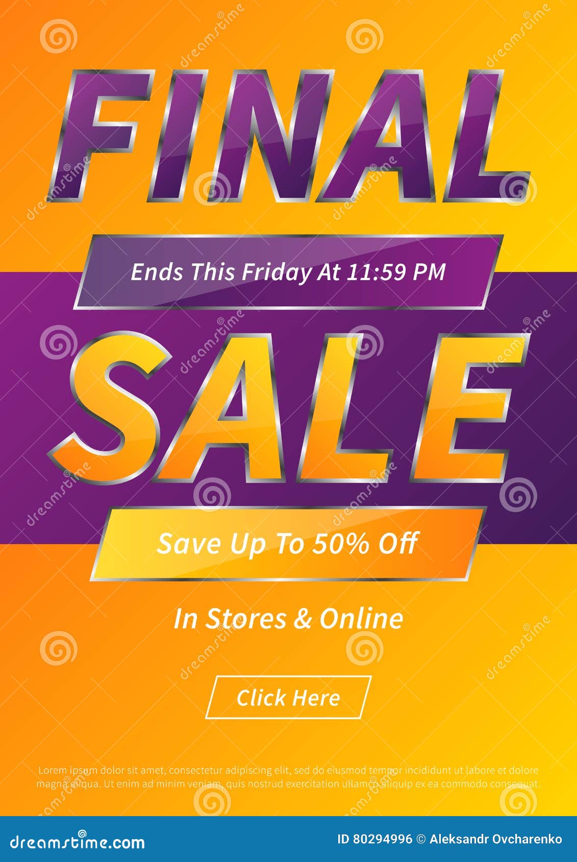 Advertising Poster Final Sale Vector Layout Stock Vector - Illustration ...