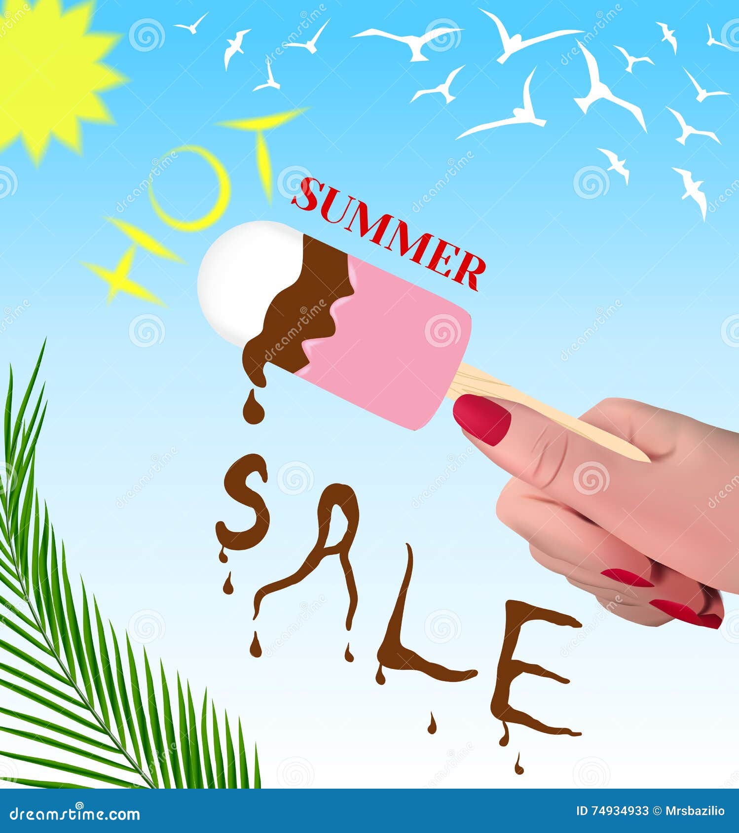 Advertising Poster. Hot Summer Sale Stock Vector - Illustration of ...