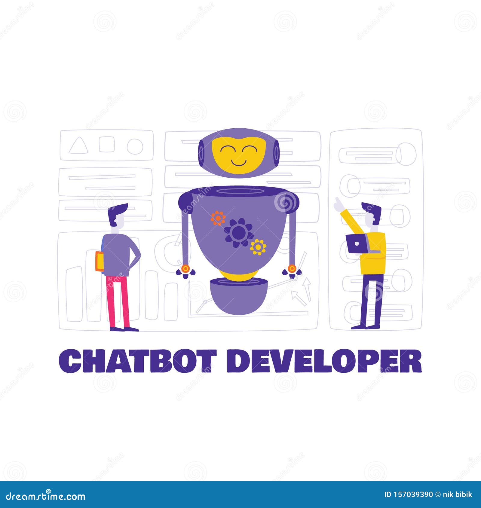 Advertising Poster Inscription Chatbot Developer. Stock Vector ...