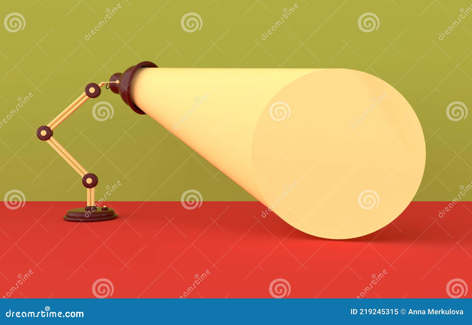 Advertising Poster with Lamp Light, 3d Render Illustration with Space ...