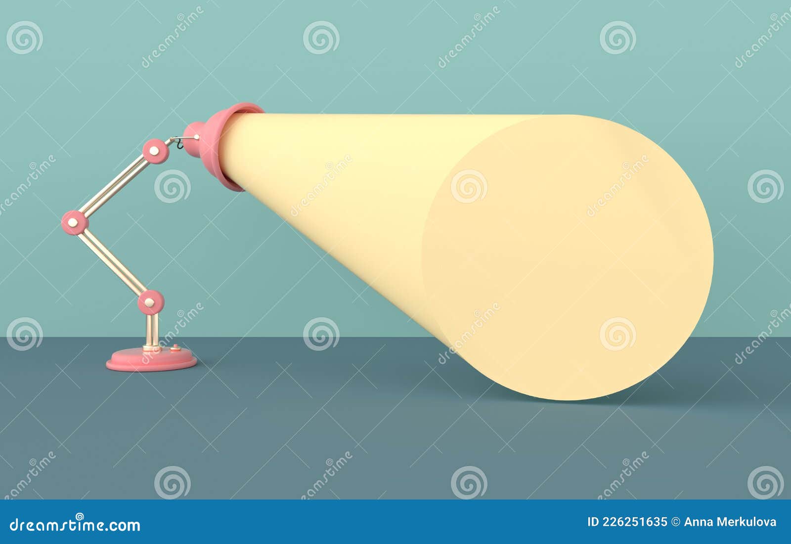 Advertising Poster with Lamp Light, 3d Render Illustration with Space ...