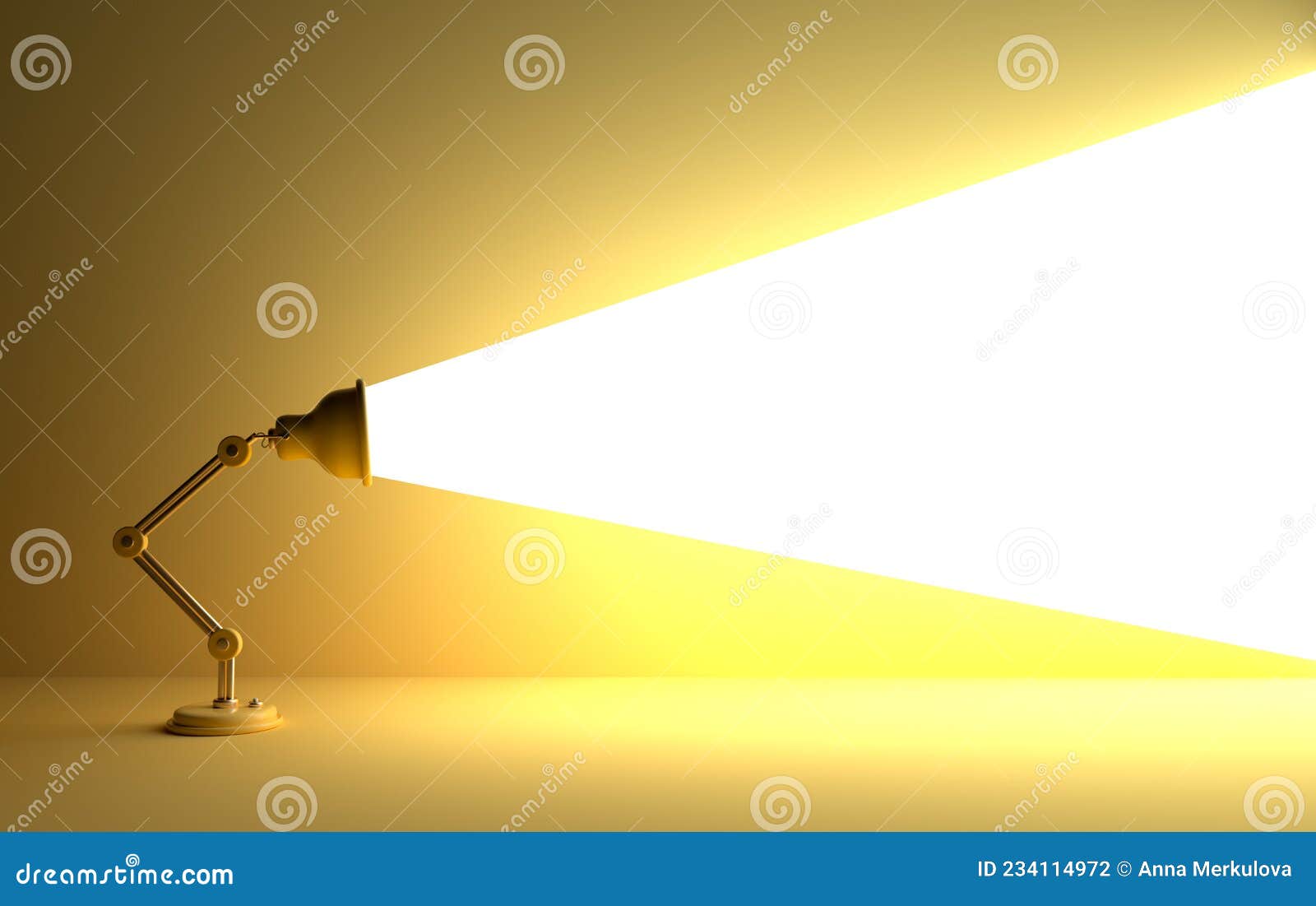 Advertising Poster with Lamp Light, 3d Render Illustration with Space ...