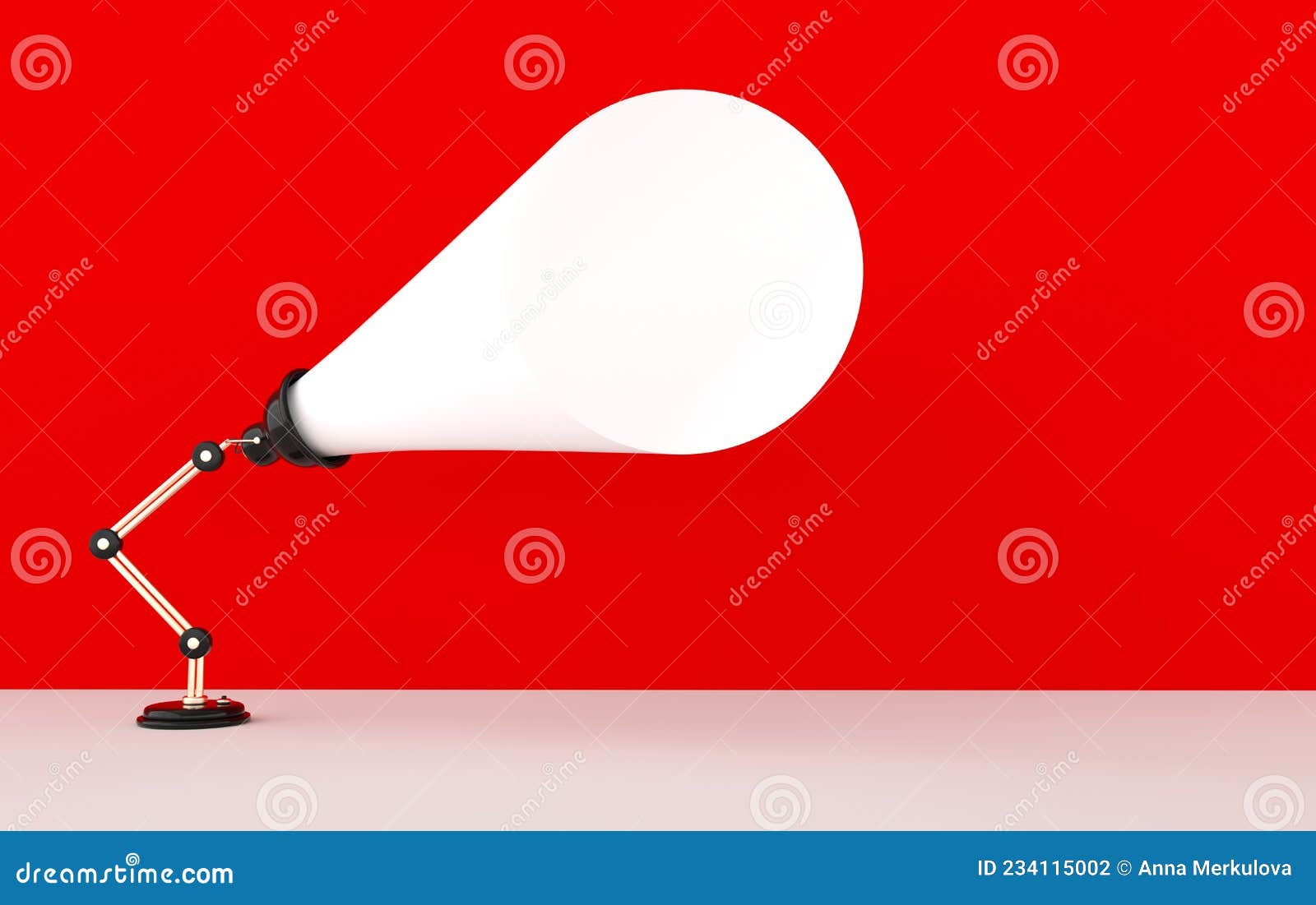 Advertising Poster with Lamp Light, 3d Render Illustration with Space ...