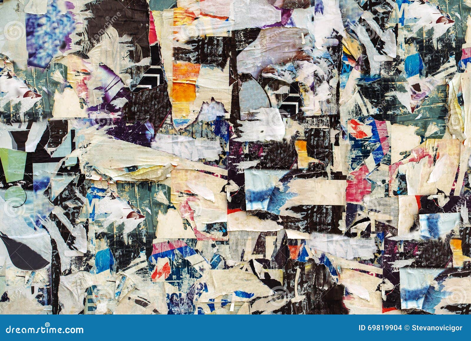 Advertising Posters Paper Scraps on Wall As Urban Background Stock ...