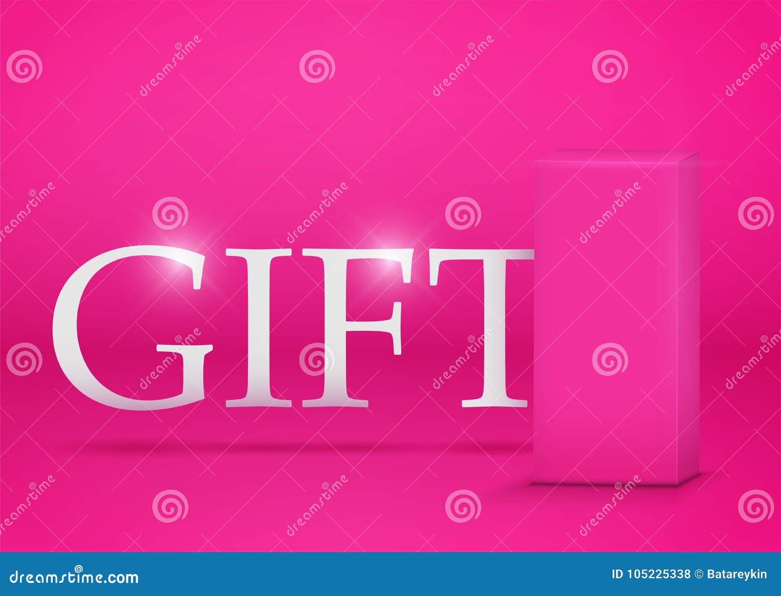 Pink Gift Box on Pink Background Stock Vector - Illustration of ...