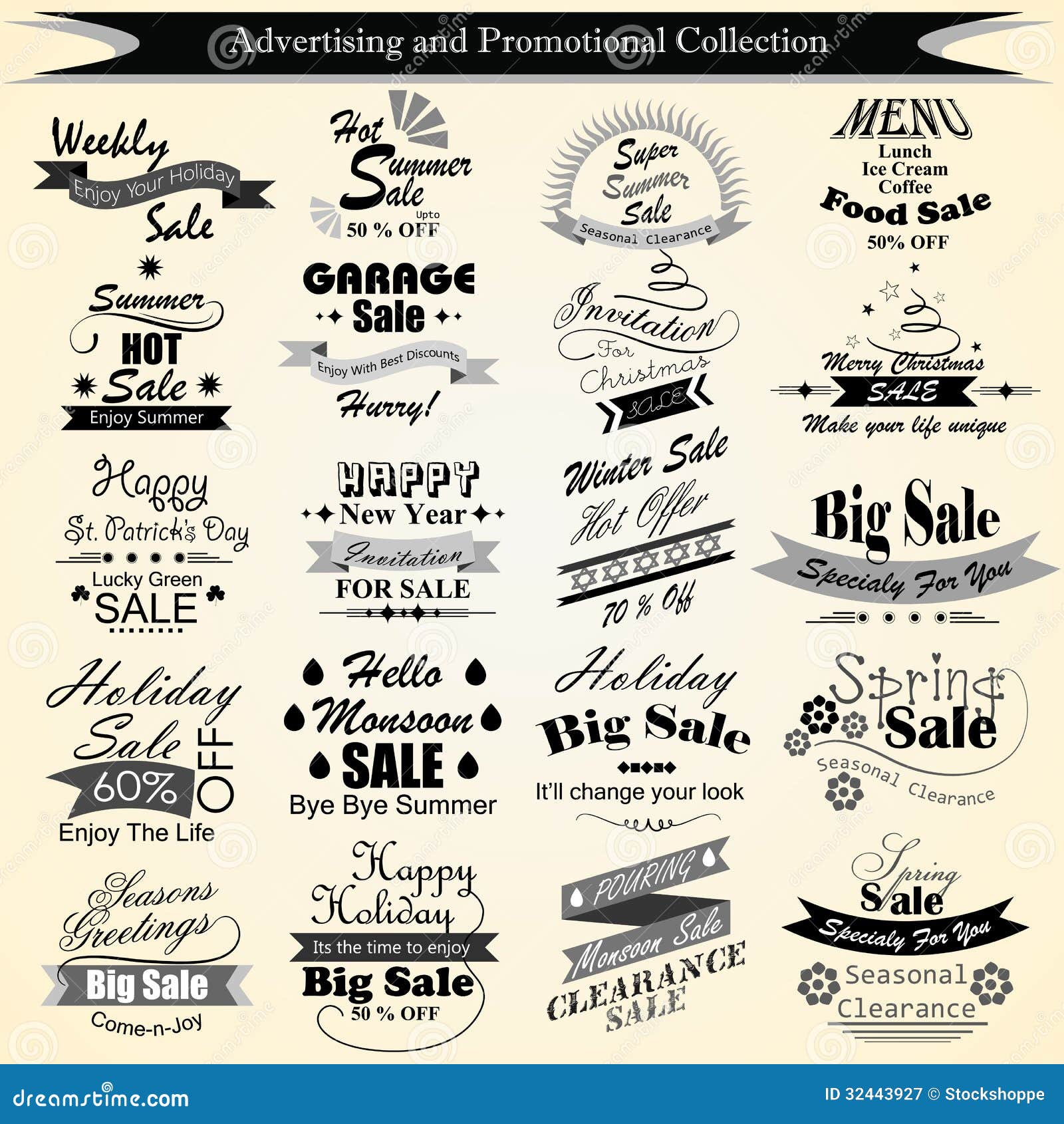 Advertising and Promotion Calligraphy Stock Vector - Illustration of ...