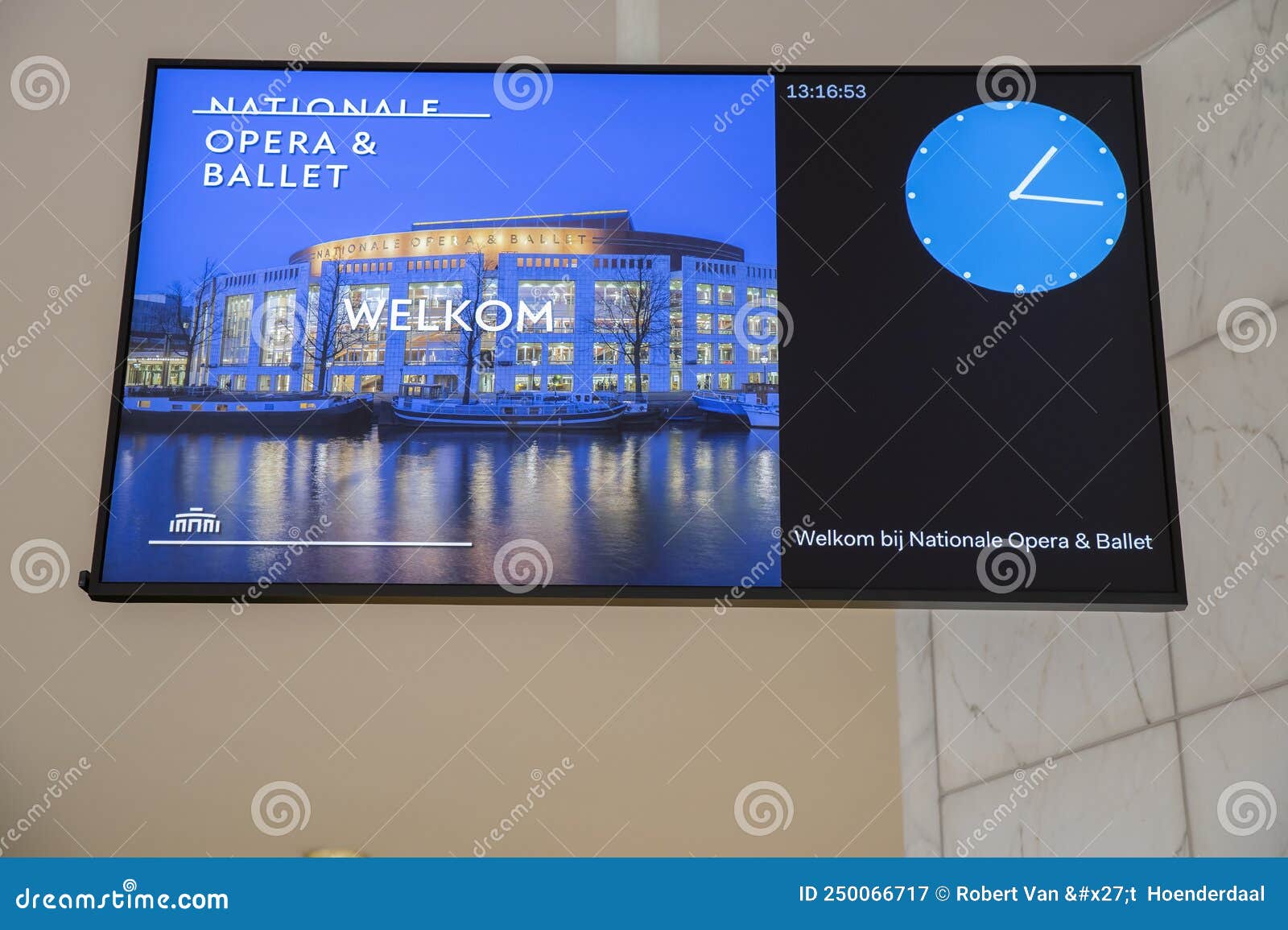 Advertising Screen at the Stopera Building at Amsterdam the Netherlands ...