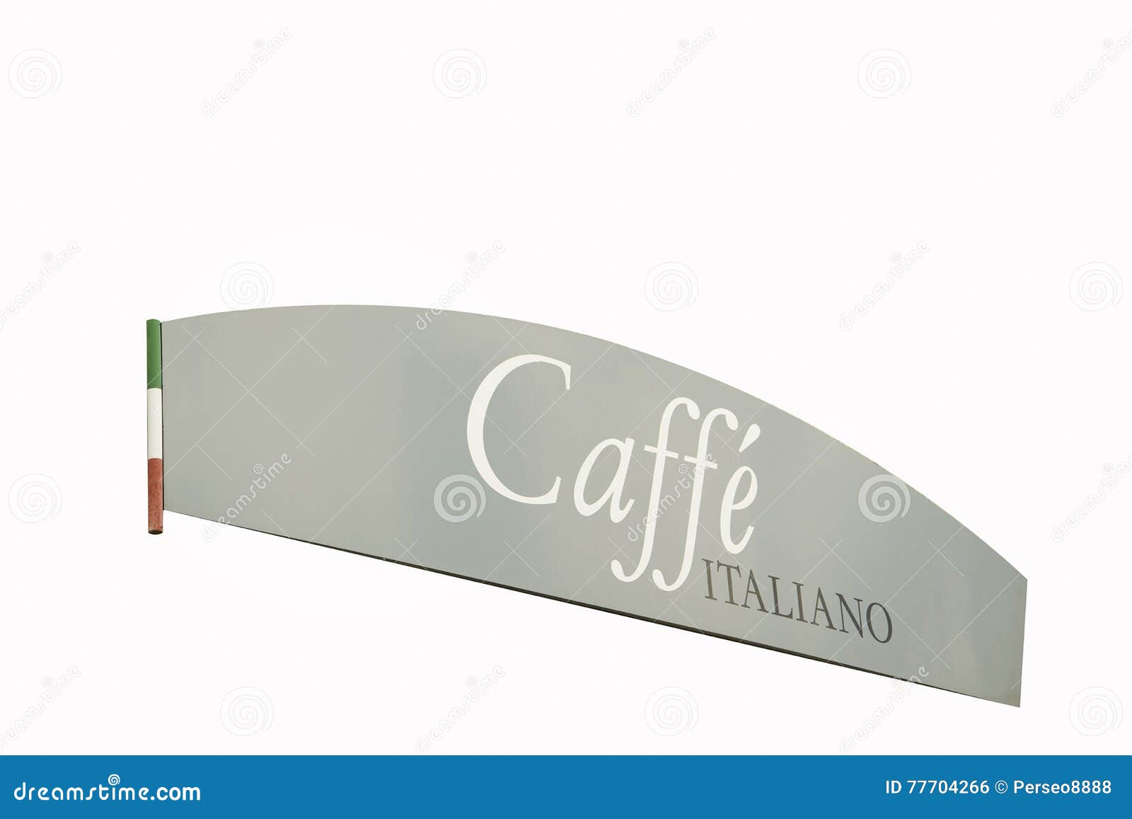 Advertising Sign of Italian Cafe on White Background Stock Photo ...