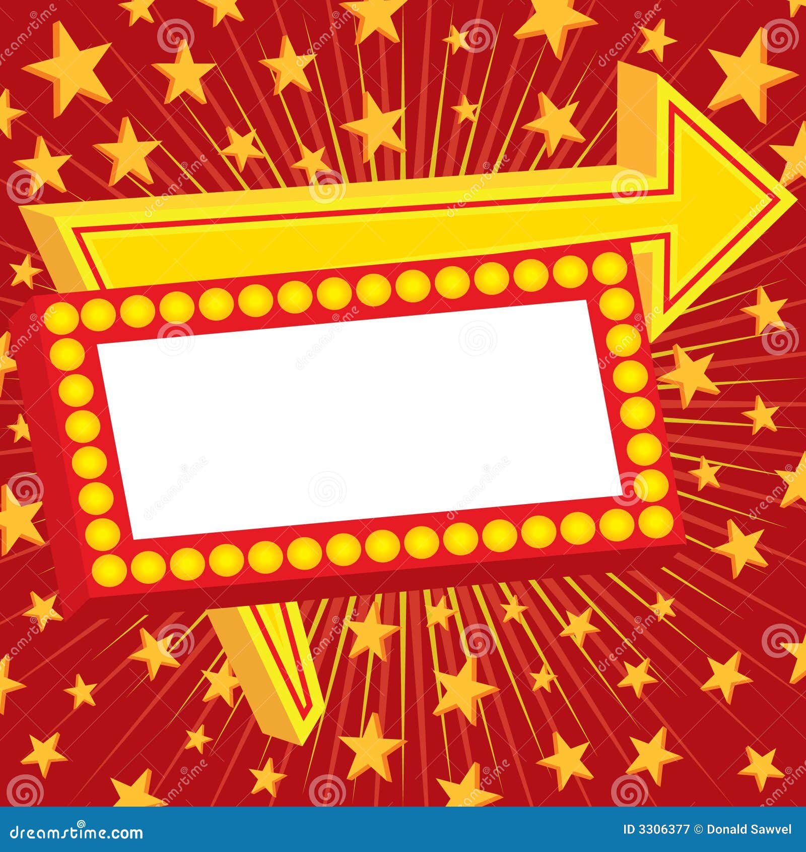 Advertising Sign with Stars Stock Vector - Illustration of star, retro ...