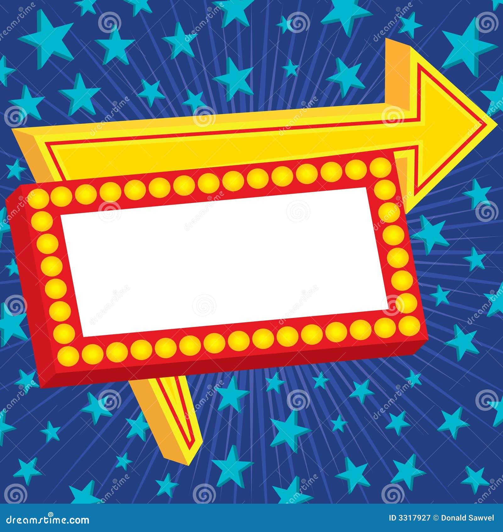 Advertising Sign with Stars Stock Vector - Illustration of arrow ...