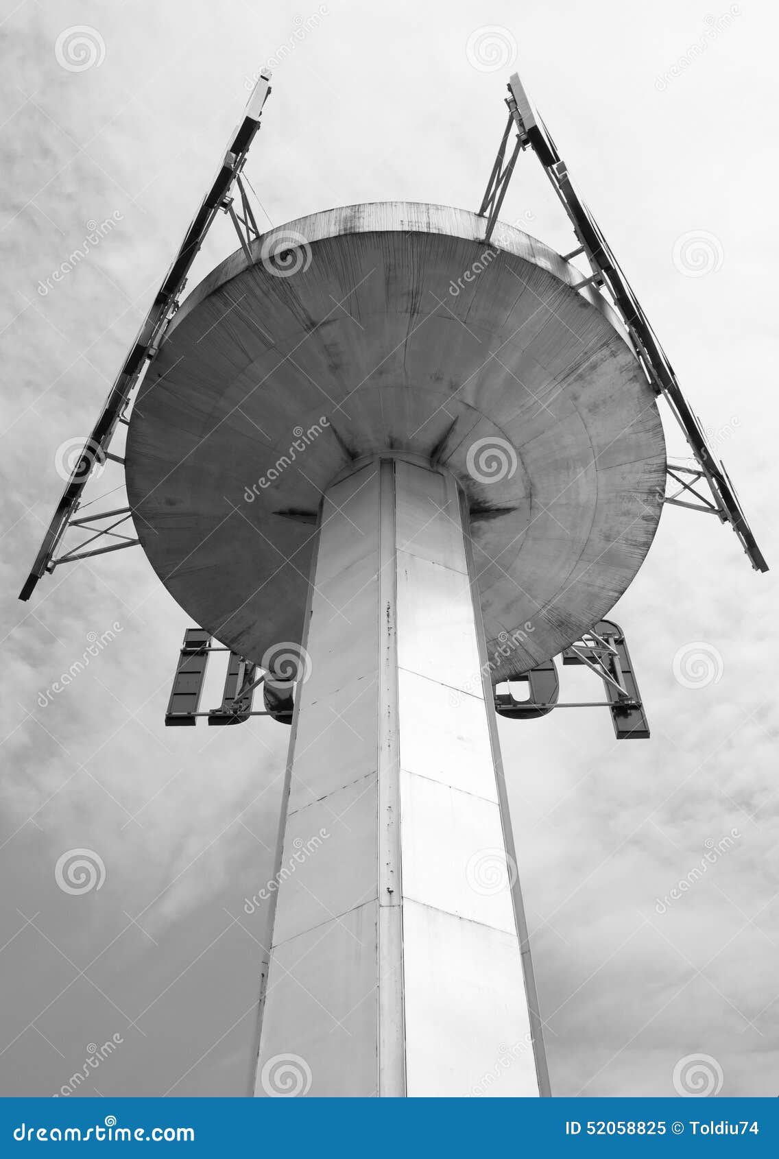 Advertising sign tower stock image. Image of triangle - 52058825