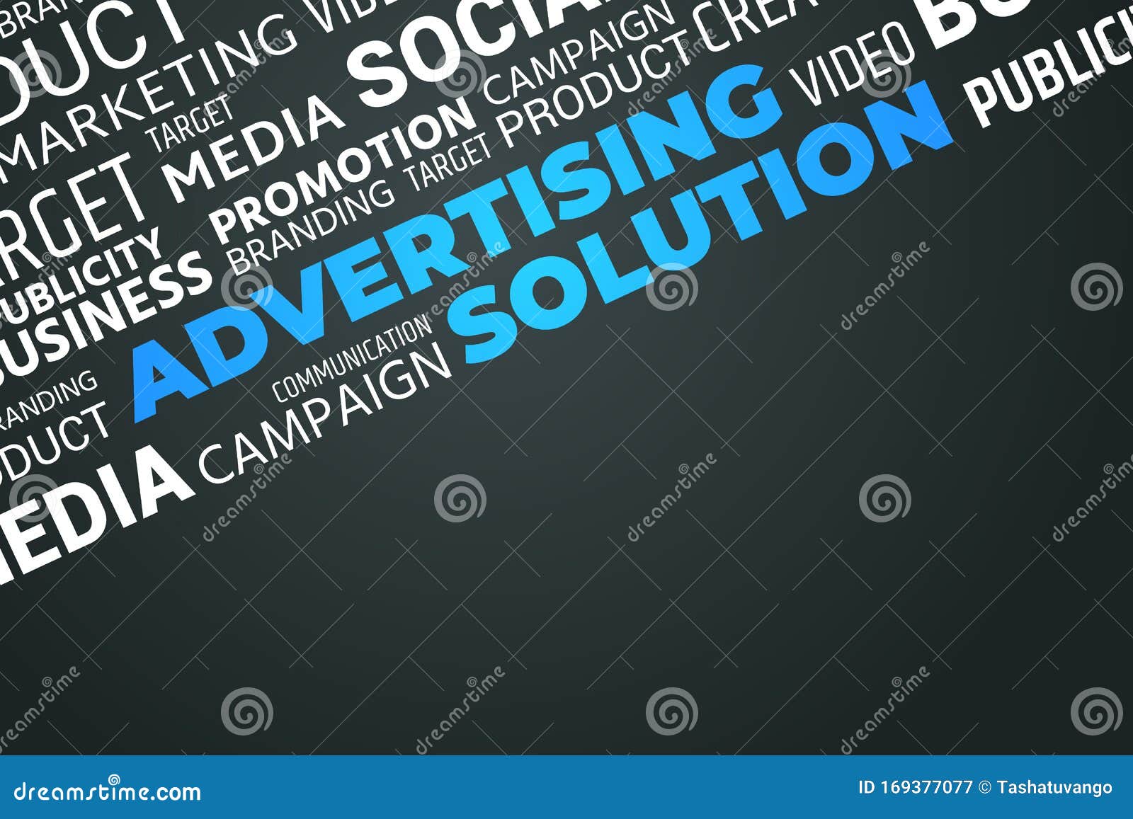 Advertising Solution - Word Cloud with Copy Space. Stock Illustration ...