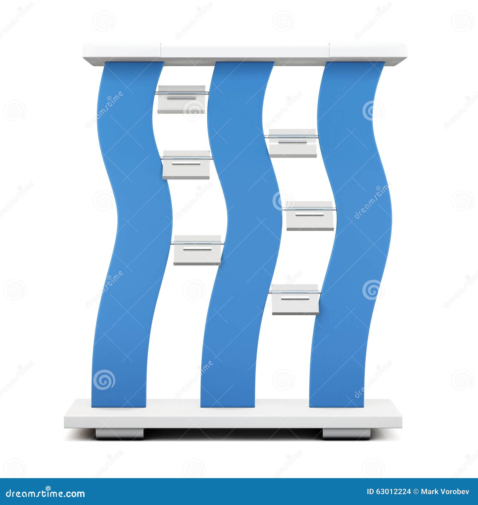 Advertising Stand with Blue Accents. 3d. Stock Illustration ...