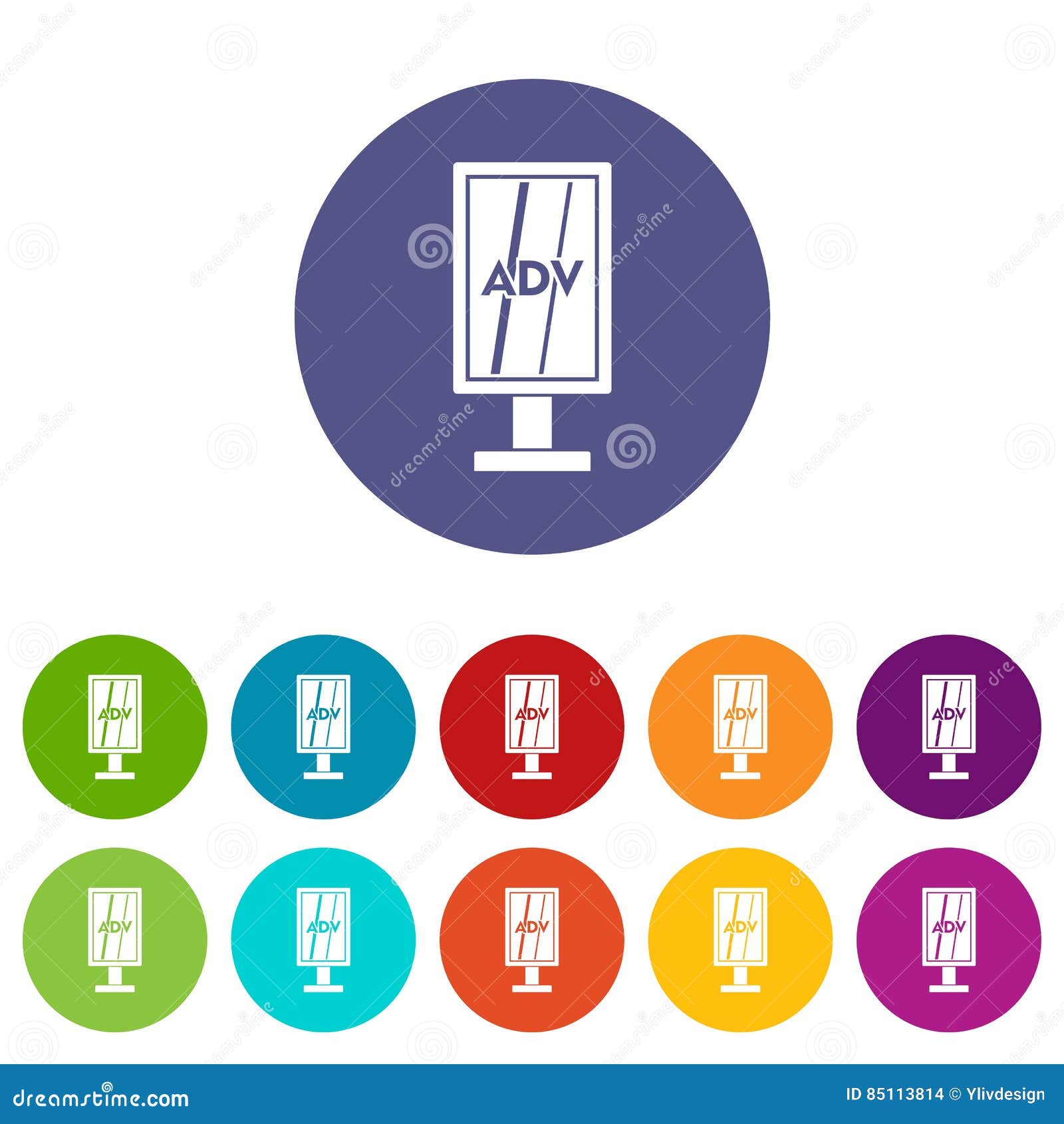 Advertising Stand Set Icons Stock Vector - Illustration of icon, media ...