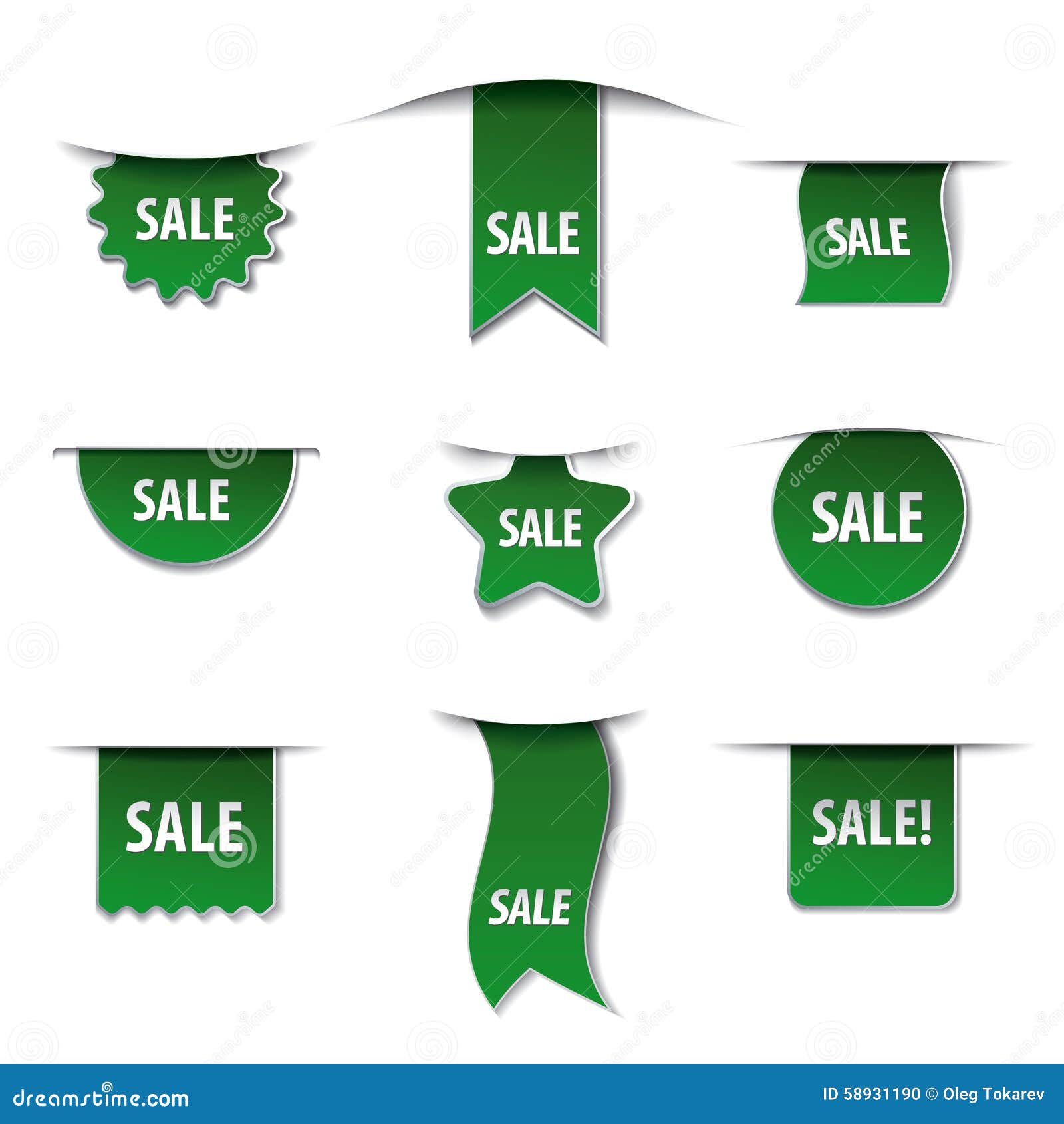 Advertising Tags Green Colors Stock Illustration - Illustration of ...