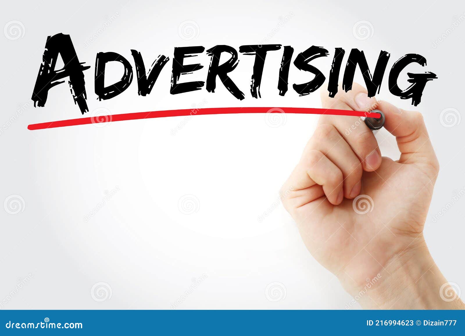 Advertising Text with Marker, Business Concept Background Stock Image ...