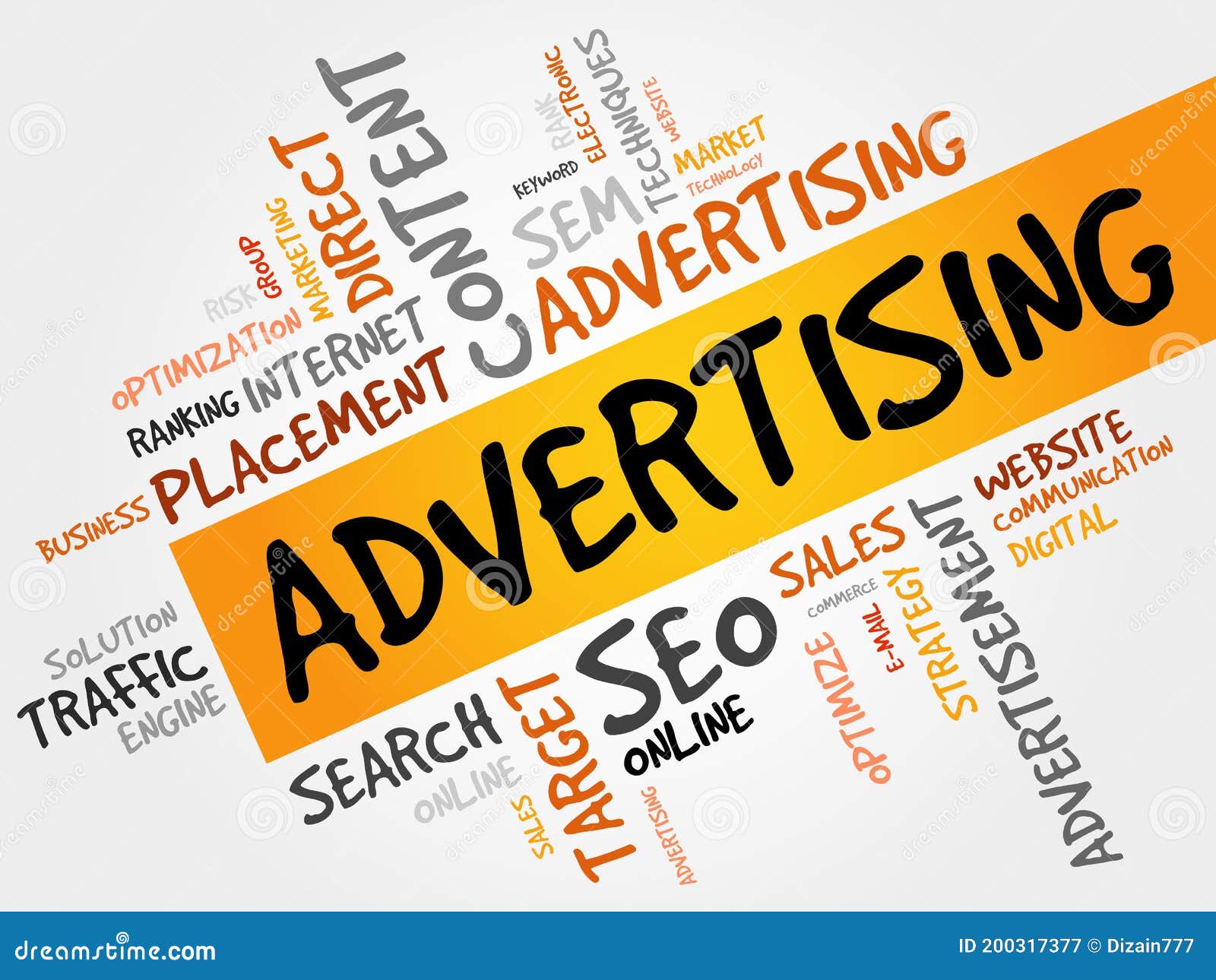 ADVERTISING word cloud stock illustration. Illustration of label ...
