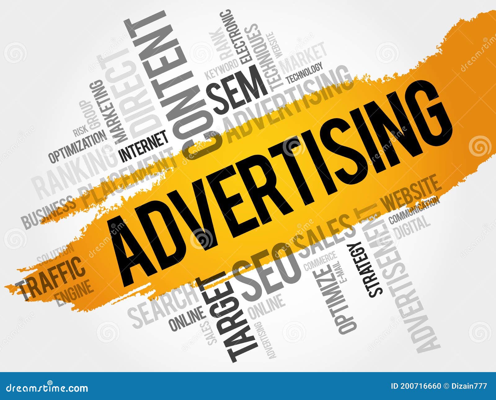 ADVERTISING word cloud stock illustration. Illustration of management ...