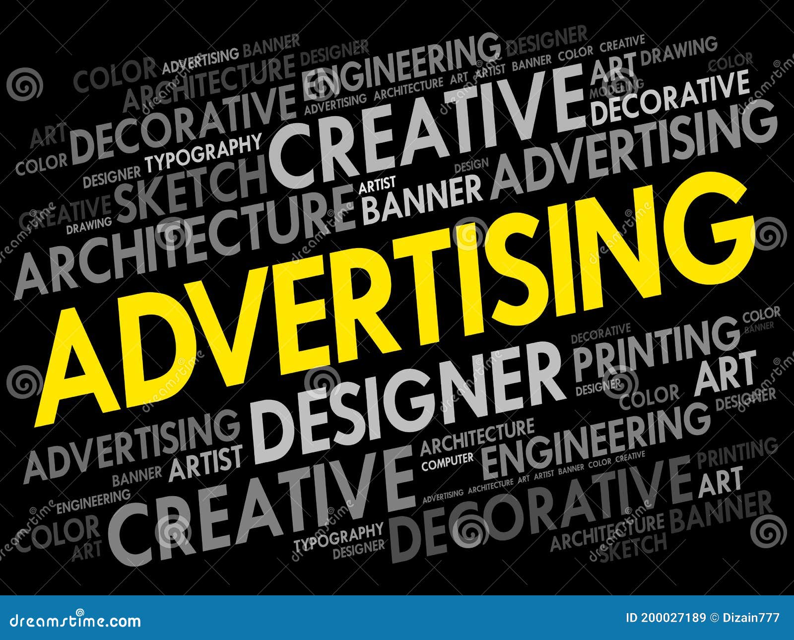ADVERTISING word cloud stock illustration. Illustration of branding ...