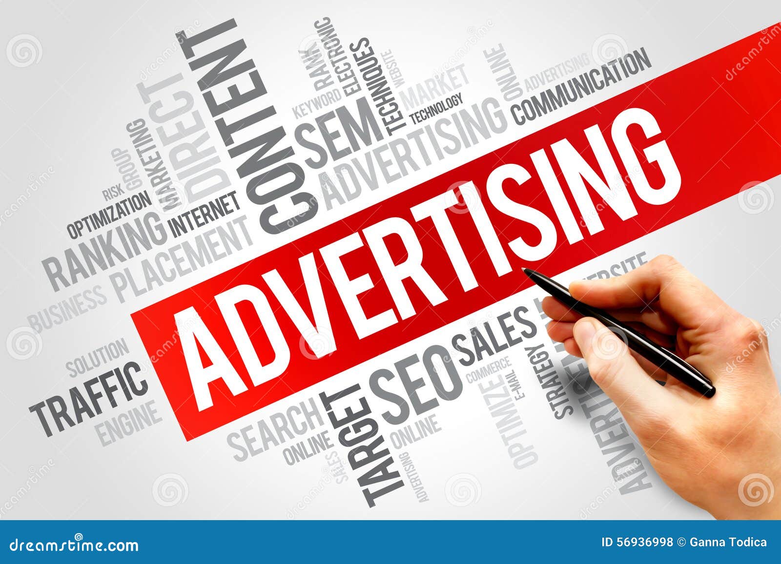 ADVERTISING stock photo. Image of name, cloud, company - 56936998