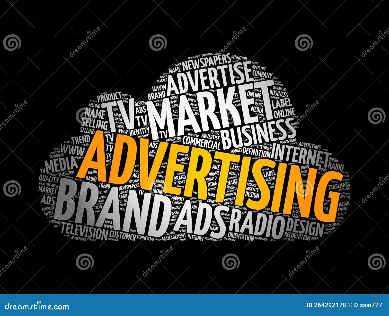 ADVERTISING Word Cloud Collage, Business Concept Background Stock ...