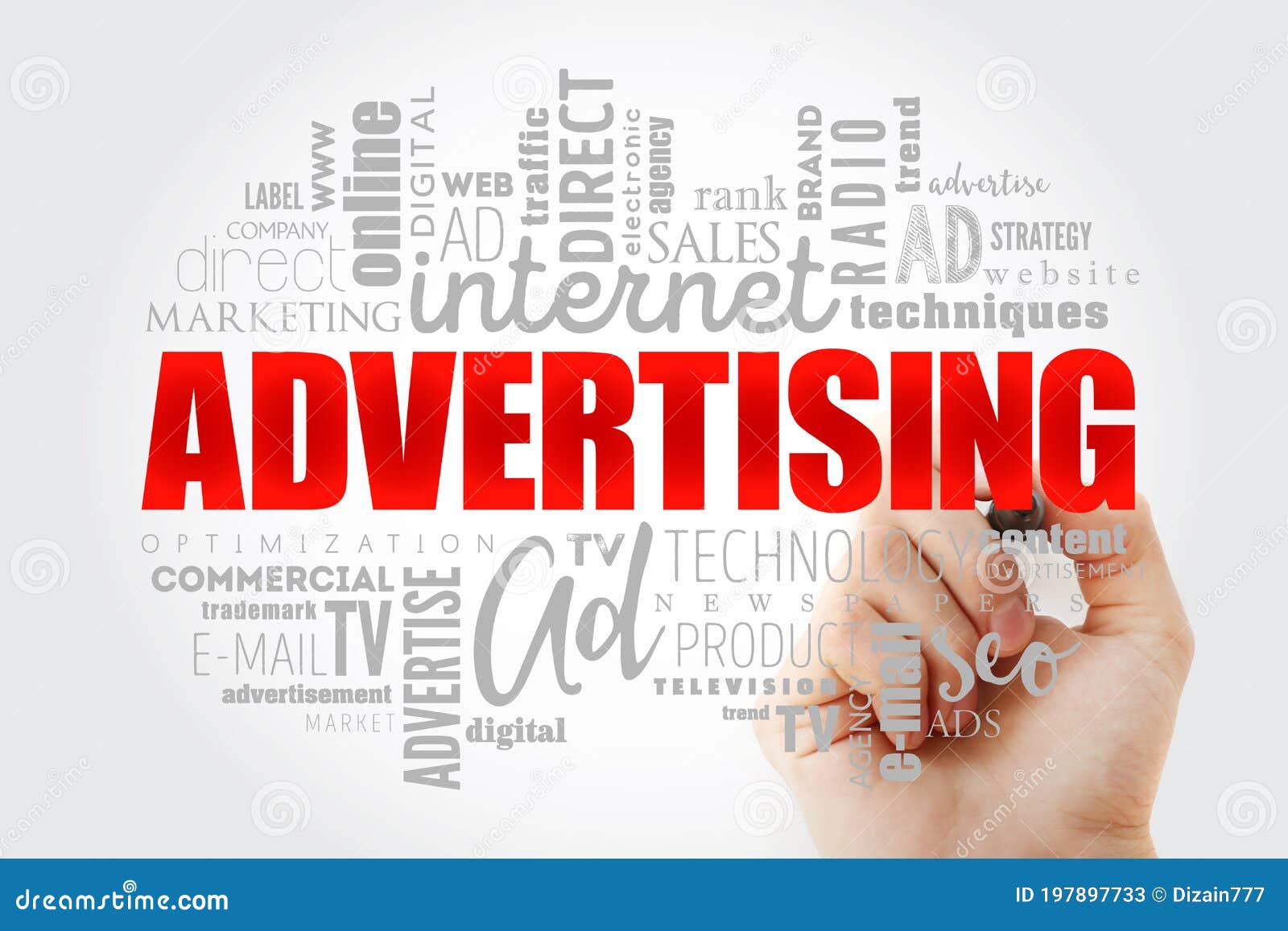 ADVERTISING Word Cloud Concept Stock Image - Image of identity ...