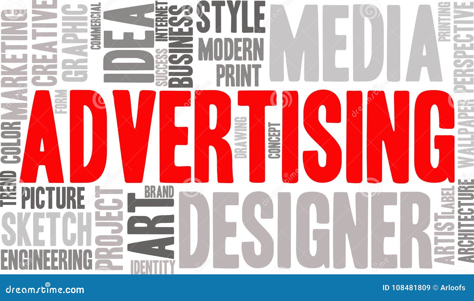 Advertising Word Cloud stock vector. Illustration of drawing - 108481809