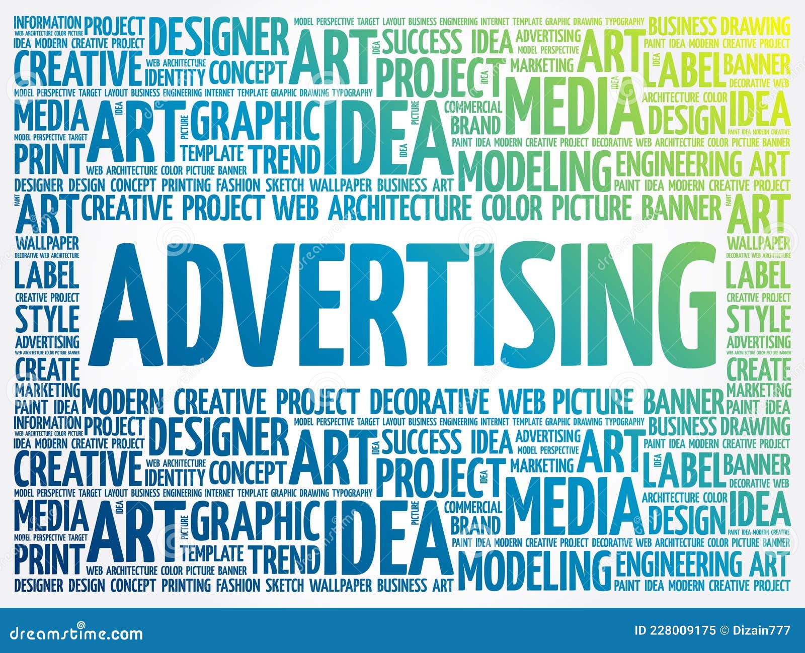ADVERTISING Word Cloud, Creative Business Concept Background Stock ...