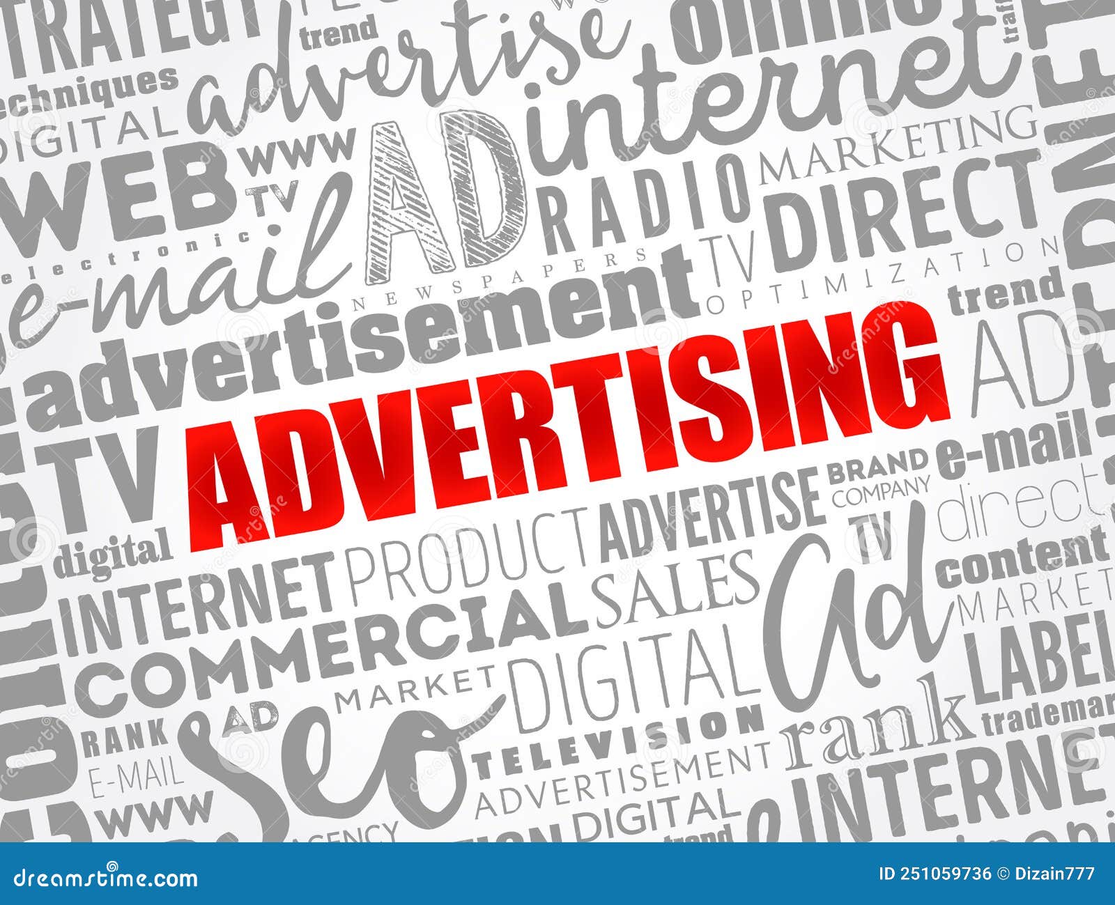 ADVERTISING Word Cloud, Creative Business Concept Background Stock ...