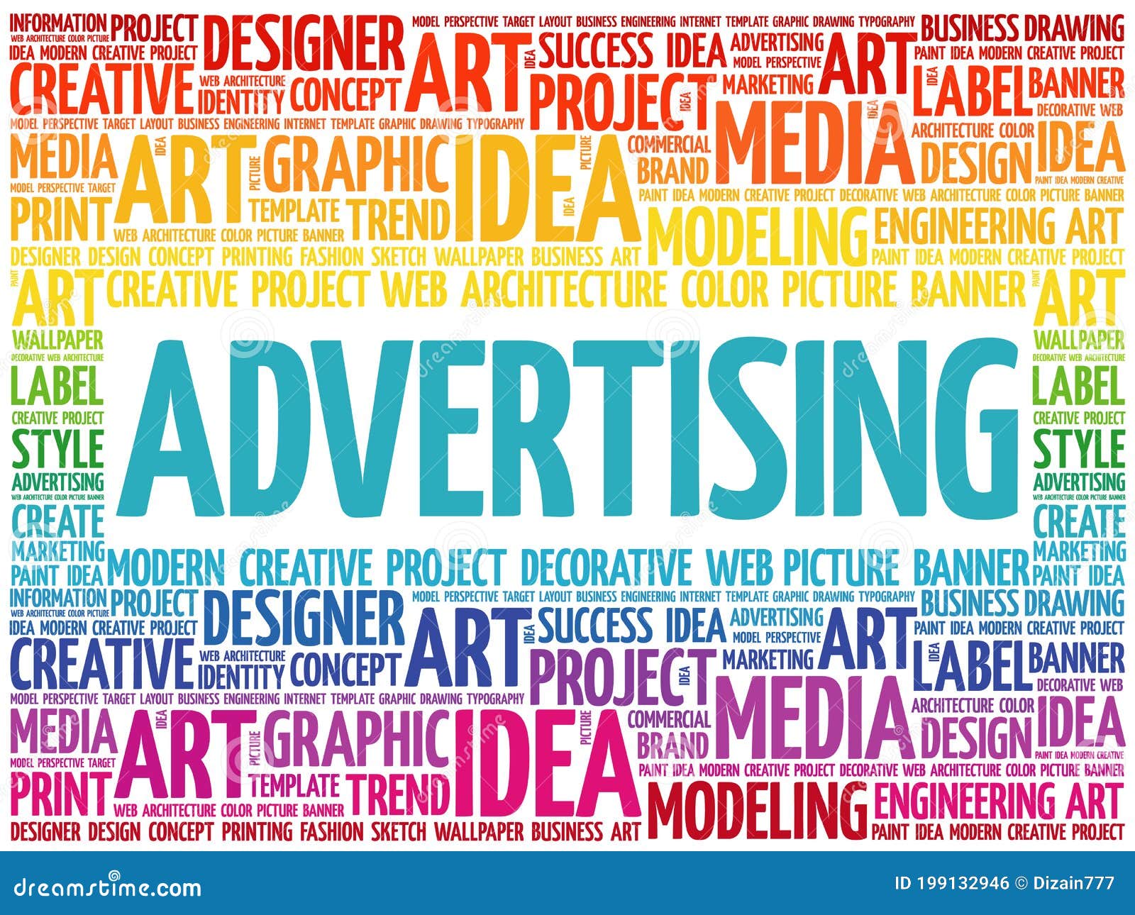 ADVERTISING Word Cloud, Creative Concept Stock Illustration ...