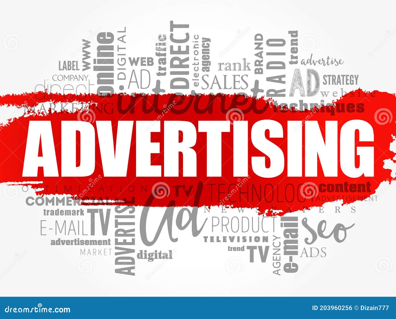 ADVERTISING Word Cloud, Creative Concept Stock Photo - Image of success ...