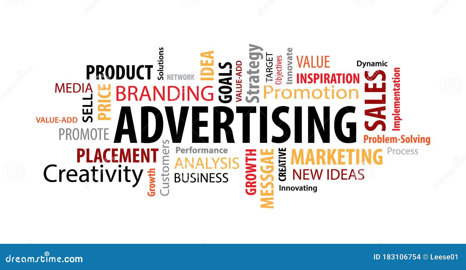 Advertising Word Cloud stock photo. Illustration of placement - 183106754