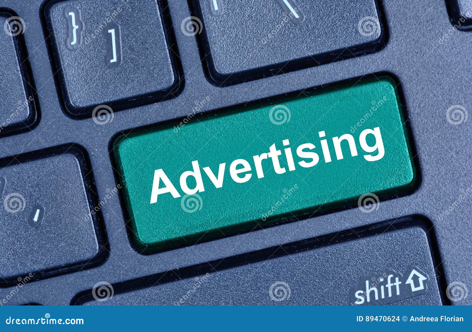 Advertising Word on Computer Keyboard Stock Photo - Image of creative ...
