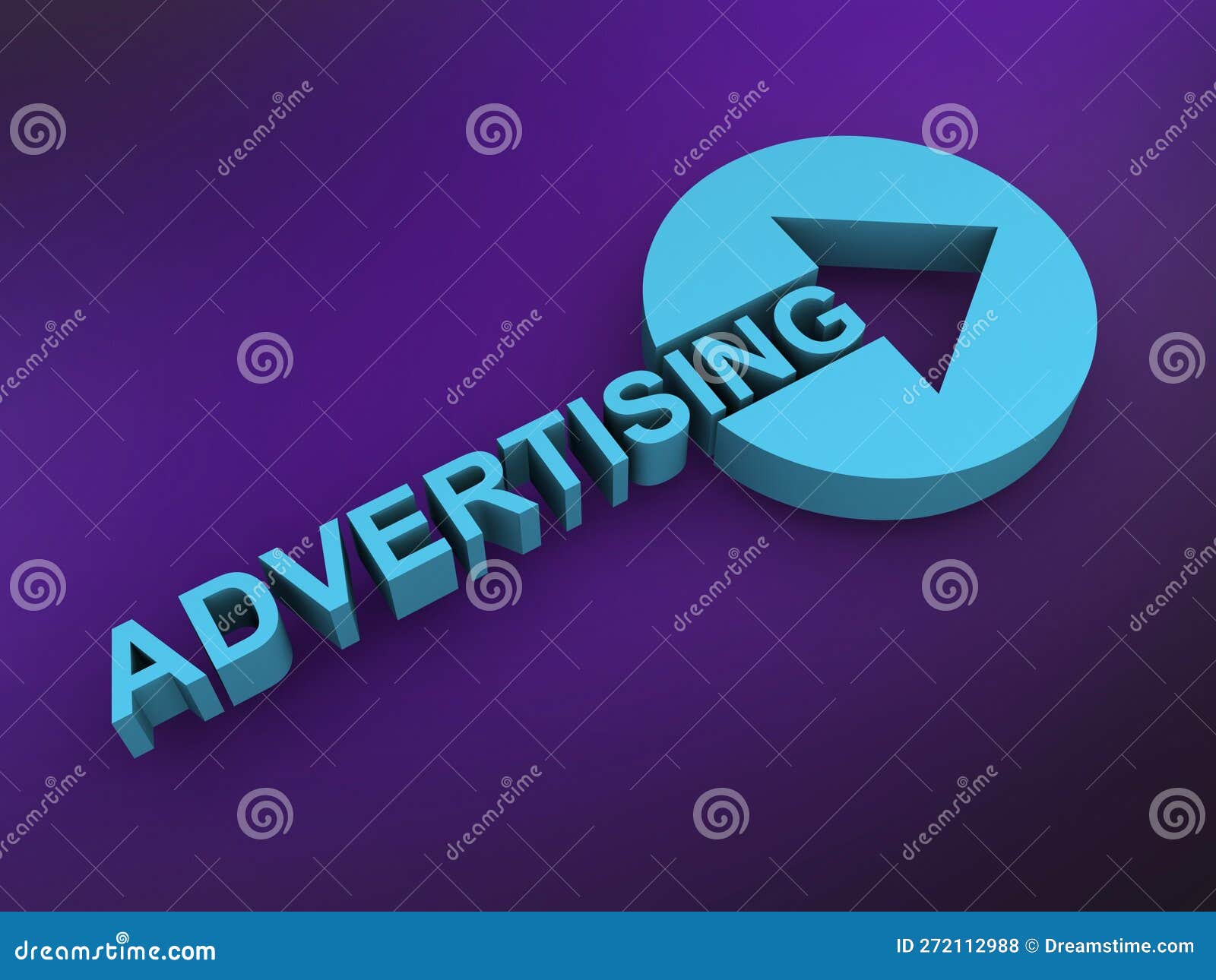Advertising word on purple stock illustration. Illustration of branding ...