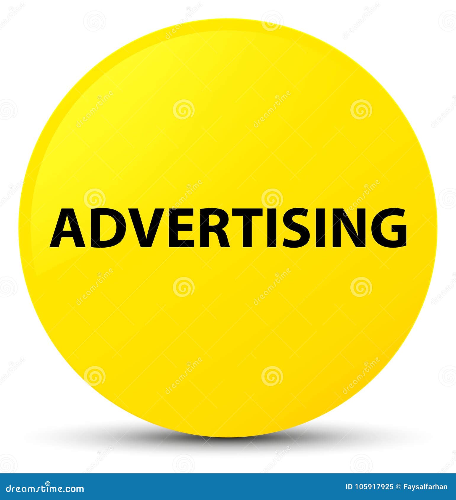 Advertising Yellow Round Button Stock Illustration - Illustration of ...